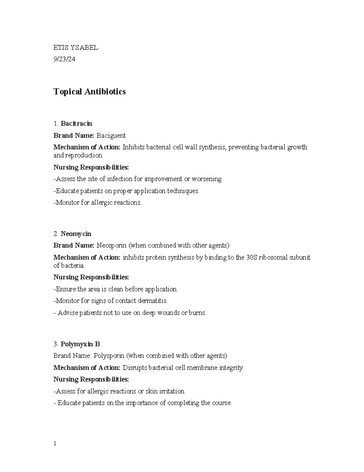 Etis Pharma ACT - ggg - ETIS YSABEL 9/23/ Topical Antibiotics 1 ...