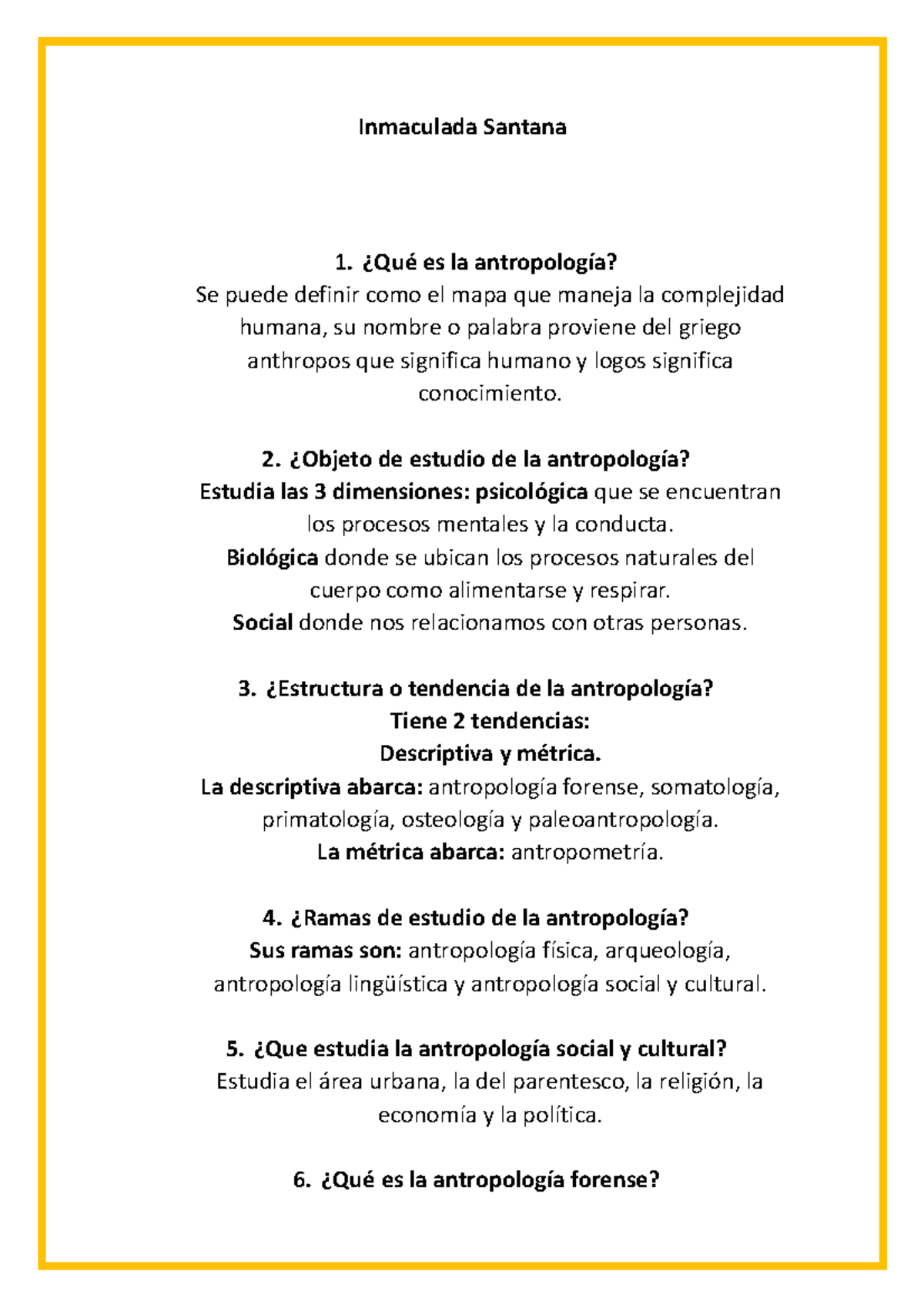 Las 30 preguntas de antrop - Inmaculada Santana ¿Qué es la antropología ...
