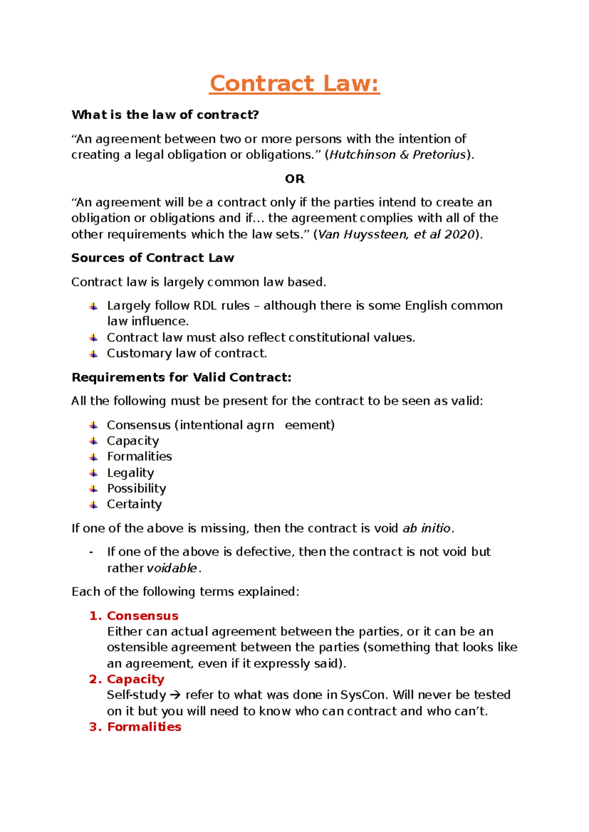 Contract Law week 1 - Contract Law: What is the law of contract? “An ...