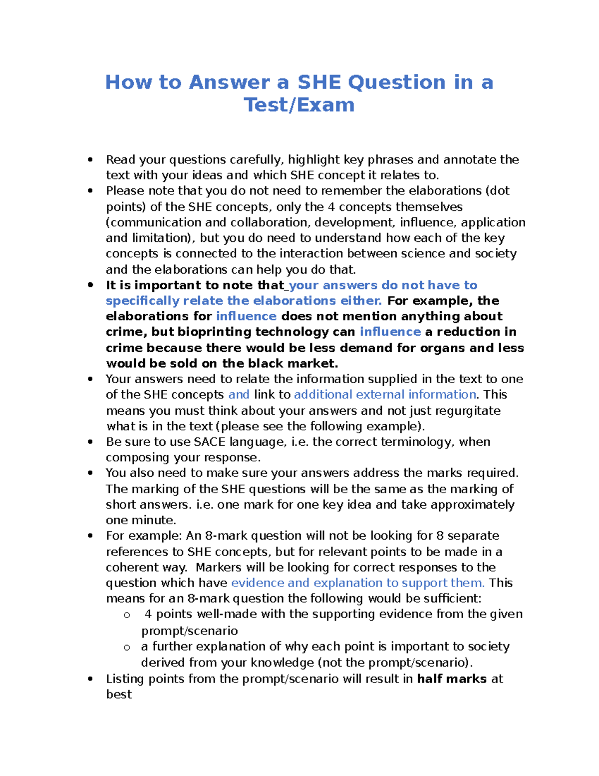 How to answer a SHE Question Updated - How to Answer a SHE Question in ...