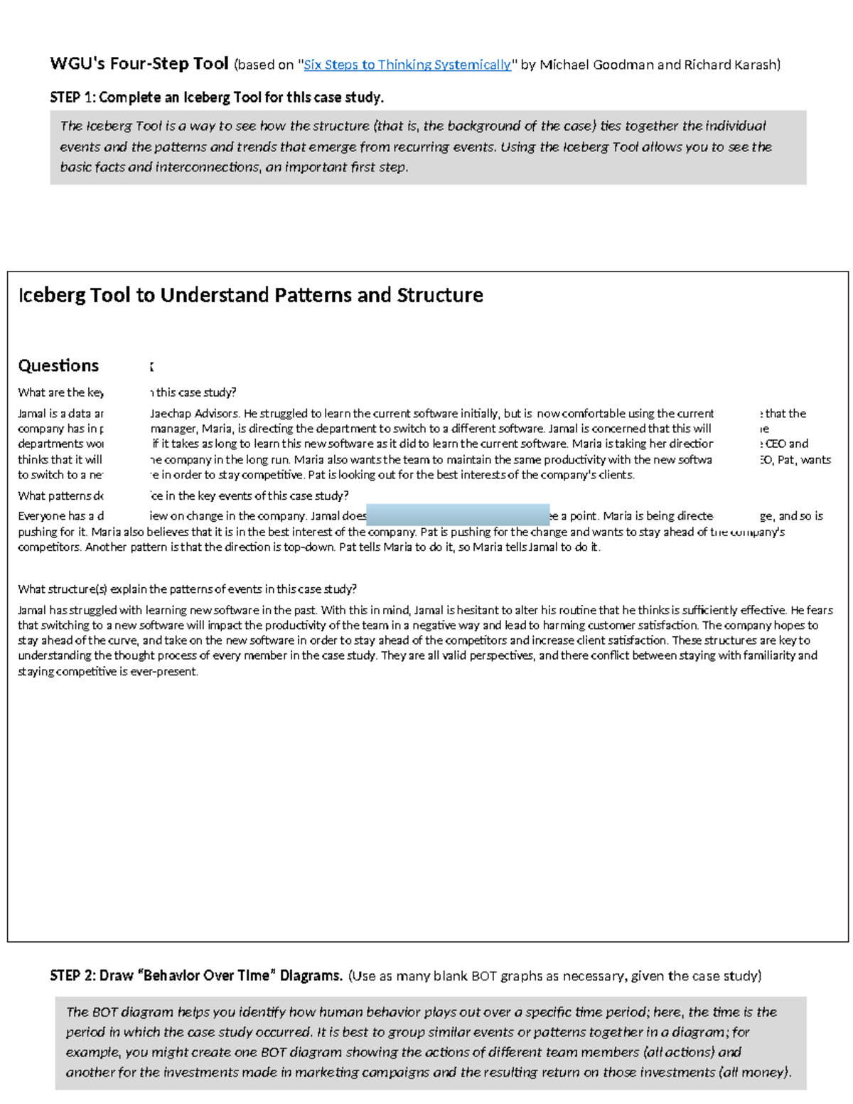 Four Steps Tool( Complete) - WGU's Four-Step Tool (based on "Six Steps ...