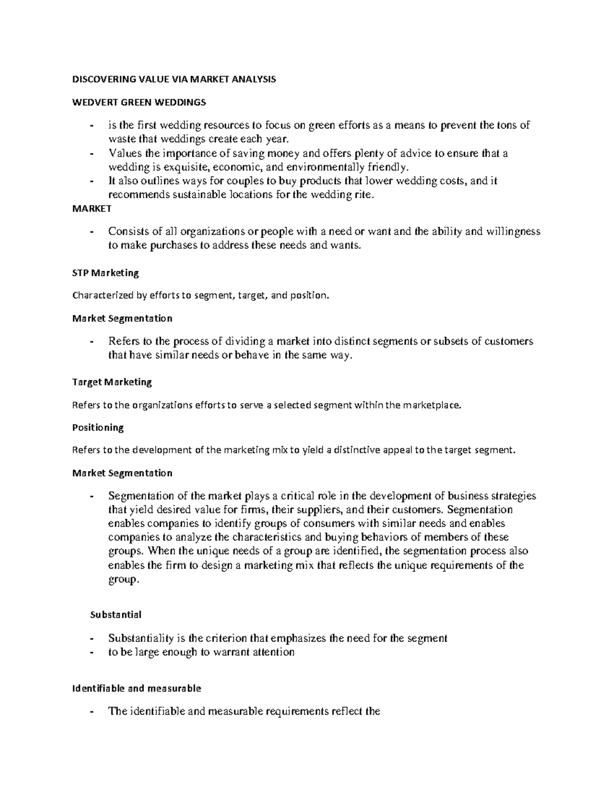 Discovering Value VIA Market Analysis - DISCOVERING VALUE VIA MARKET ...