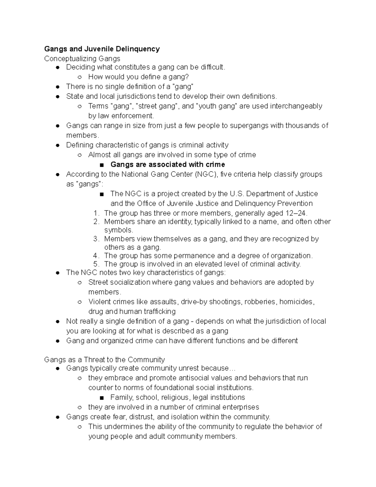 Gangs and Juvenile Delinquency - Gangs and Juvenile Delinquency ...