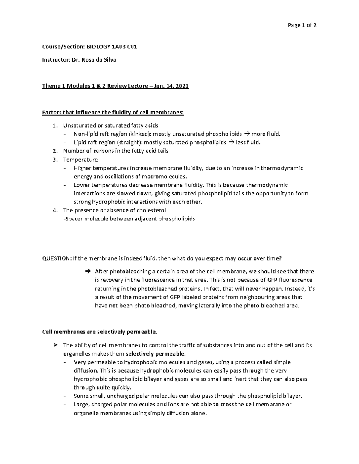 Theme 1 - Modules 1 and 2 Review lecture Jan. 14 2021 - Page 1 of 2 ...
