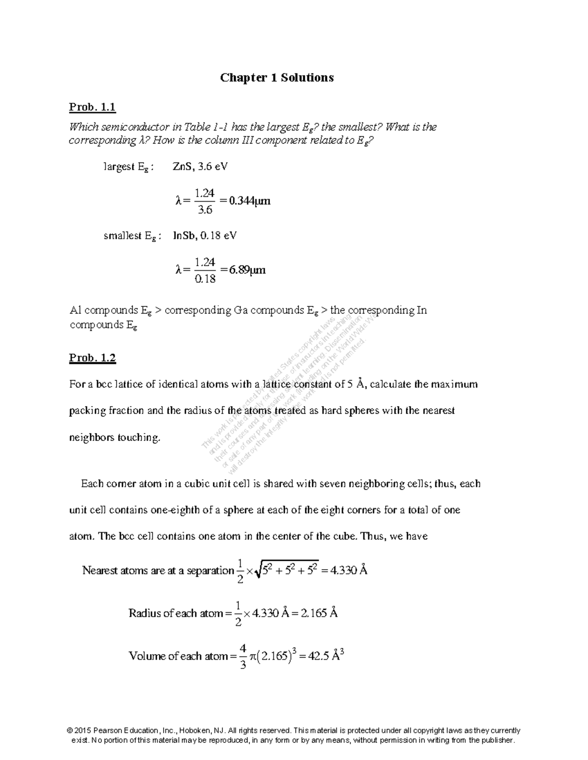 01 - Solid State Electronic Devices - Chapter 1 Solutions Prob. 1 ...