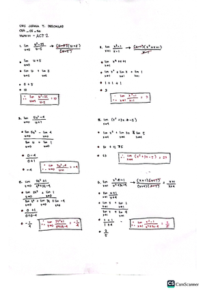 Descallar - MATH111 activity 5 - Calculus I - Cris Joshua T. Descallar CALCULUS 1 - Studocu