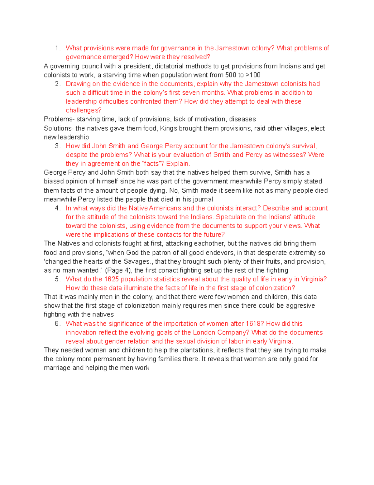 A. Jamestown Doc Activity - What provisions were made for governance in ...