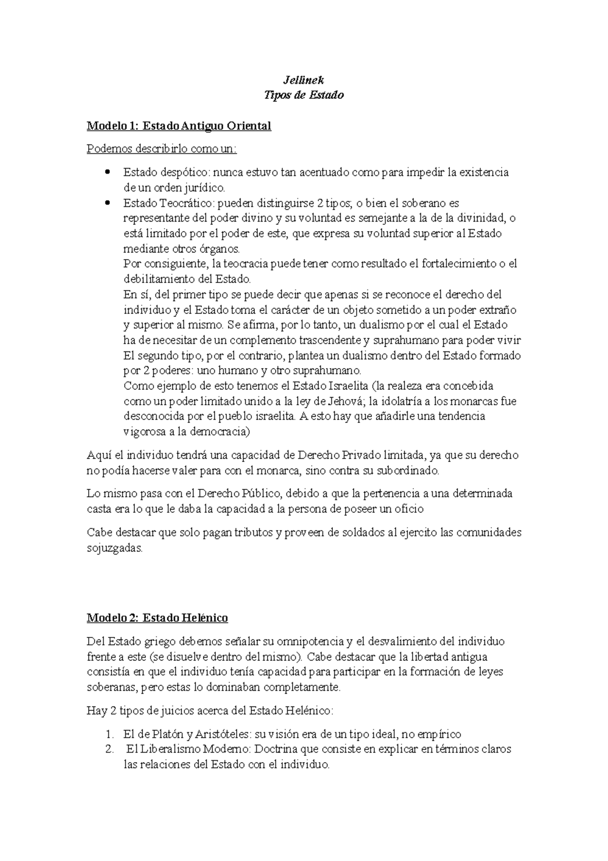 Modelos de Estado de Jellinek - Catedra: De Luca-Finocchiaro - Jellinek ...