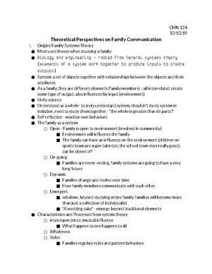 Family Communication Patterns - CMN 124 10/8/ Family Communication ...
