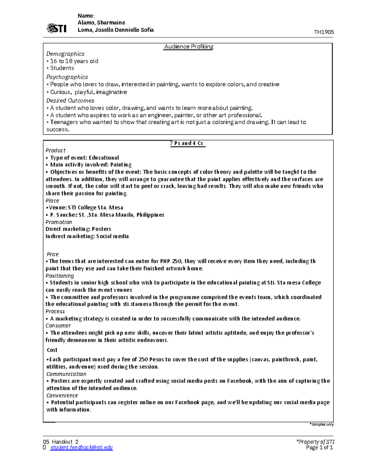 05- Activity-01 - activity - 05 Handout 2 TH *Property of STI student ...