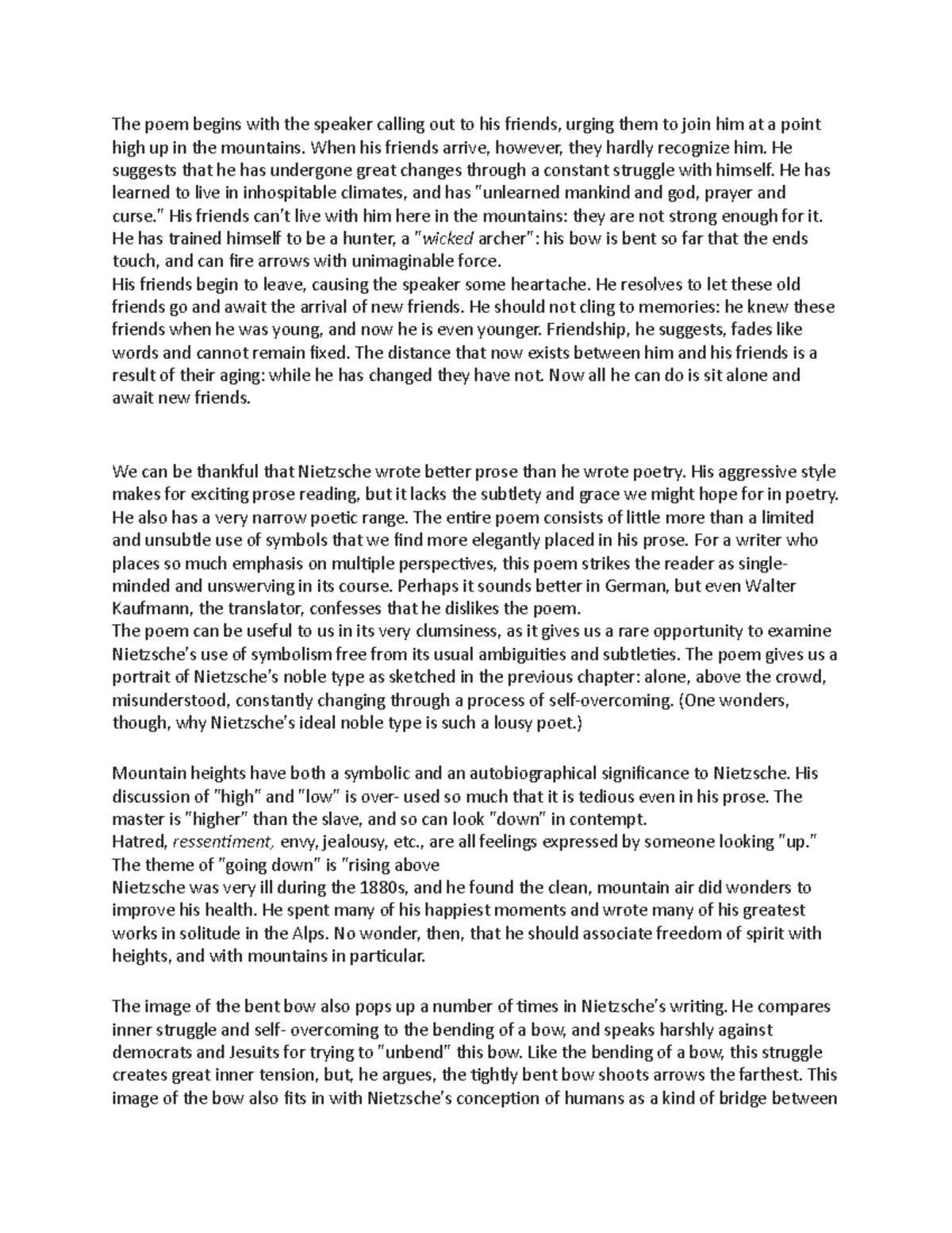 Philosophy 140 - Lecture Notes - The poem begins with the speaker ...