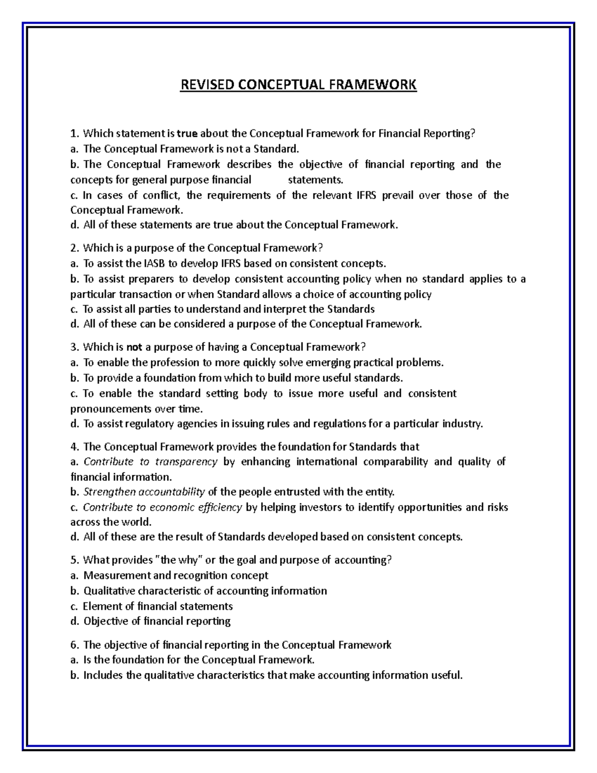 Revised Conceptual Framework - REVISED CONCEPTUAL FRAMEWORK Which ...