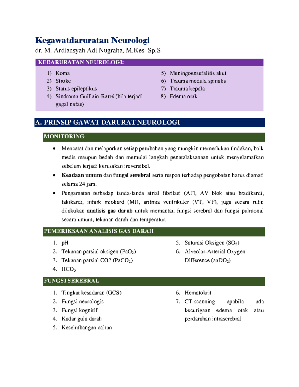 Kegawatdaruratan Neuro - Kegawatdaruratan Neurologi dr. M. Ardiansyah ...