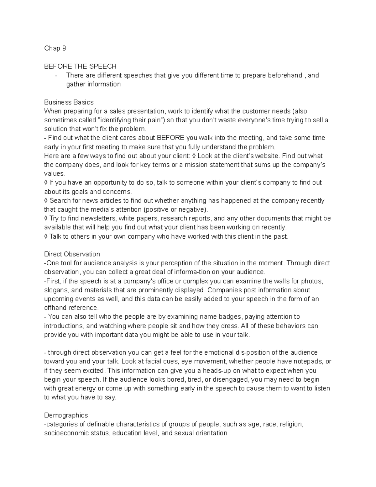 COM chap 9-11 20-21 - All the notes required for class and quizzes ...