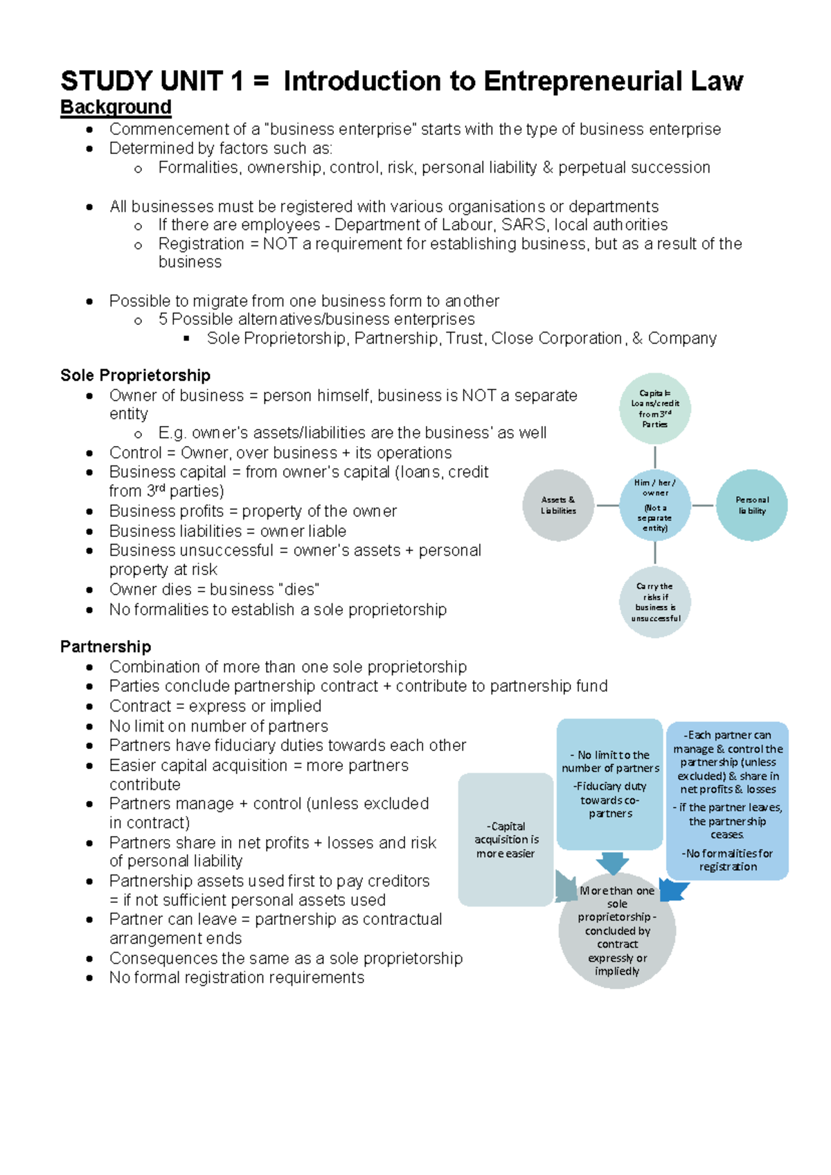 Study Unit 1 Summary - STUDY UNIT 1 = Introduction to Entrepreneurial ...