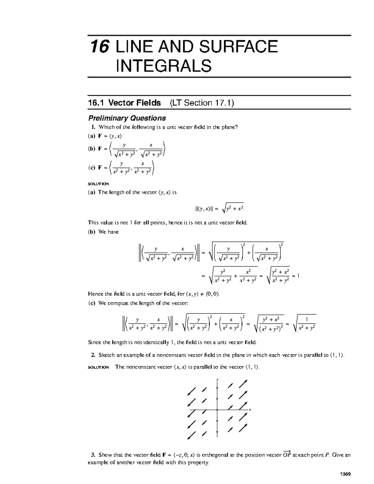 Ch16 ans - chapter 16 answer key - 16 LINE AND SURFACE INTEGRALS 16 ...