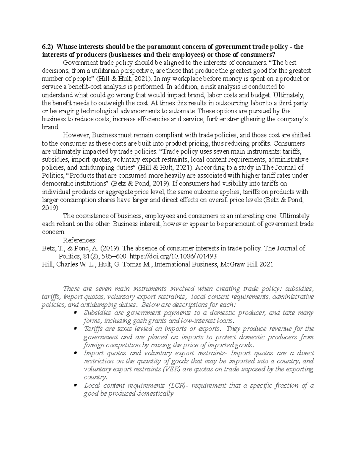 Discussion number three - Whose interests should be the paramount ...