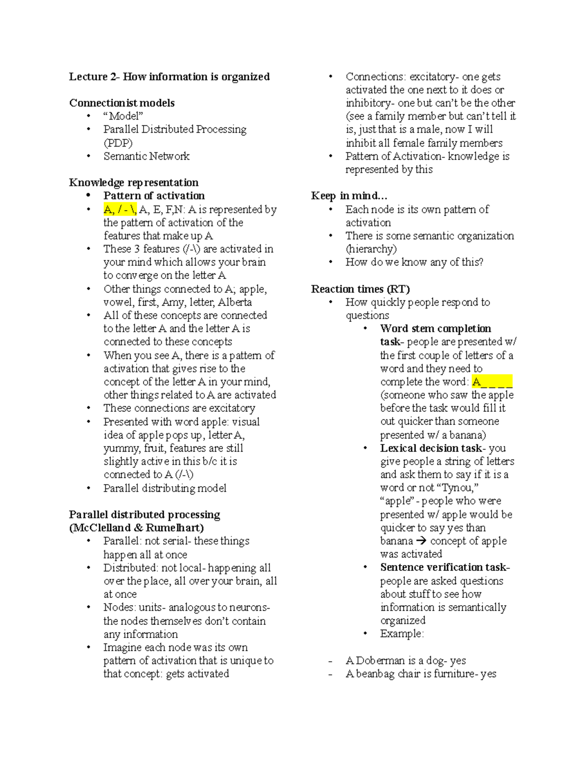Lecture 2- How information is organized - Lecture 2- How information is ...