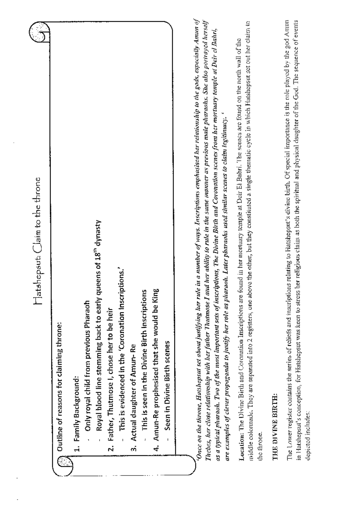 Divine Birth - Claim to the Throne - Hatshepsut: Claim to the throne ...