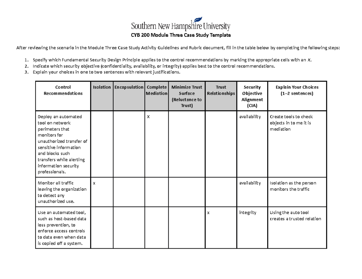 CYB 200 Module Three Case Study Template - CYB 200 Module Three Case ...