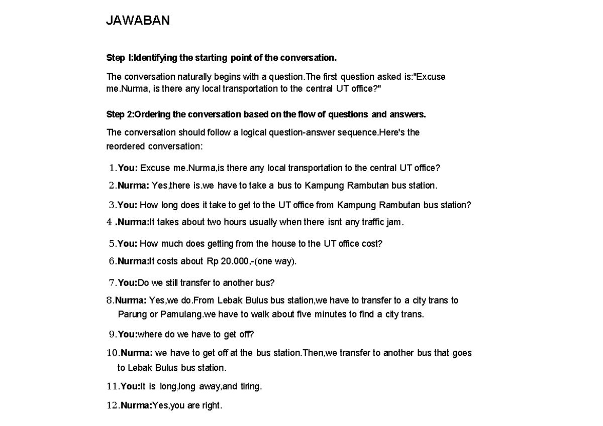 Tugas Bahasa Inggris - Example lesson - JAWABAN Step l:Identifying the ...