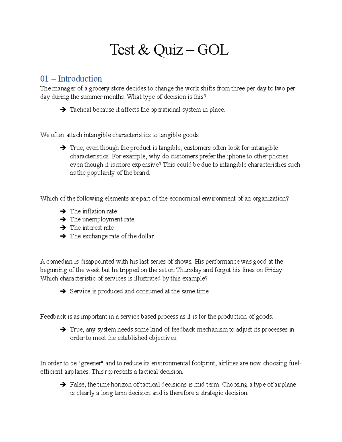 GOL - Test & Quiz - Exemples de questions - Test & Quiz – GOL 01 ...