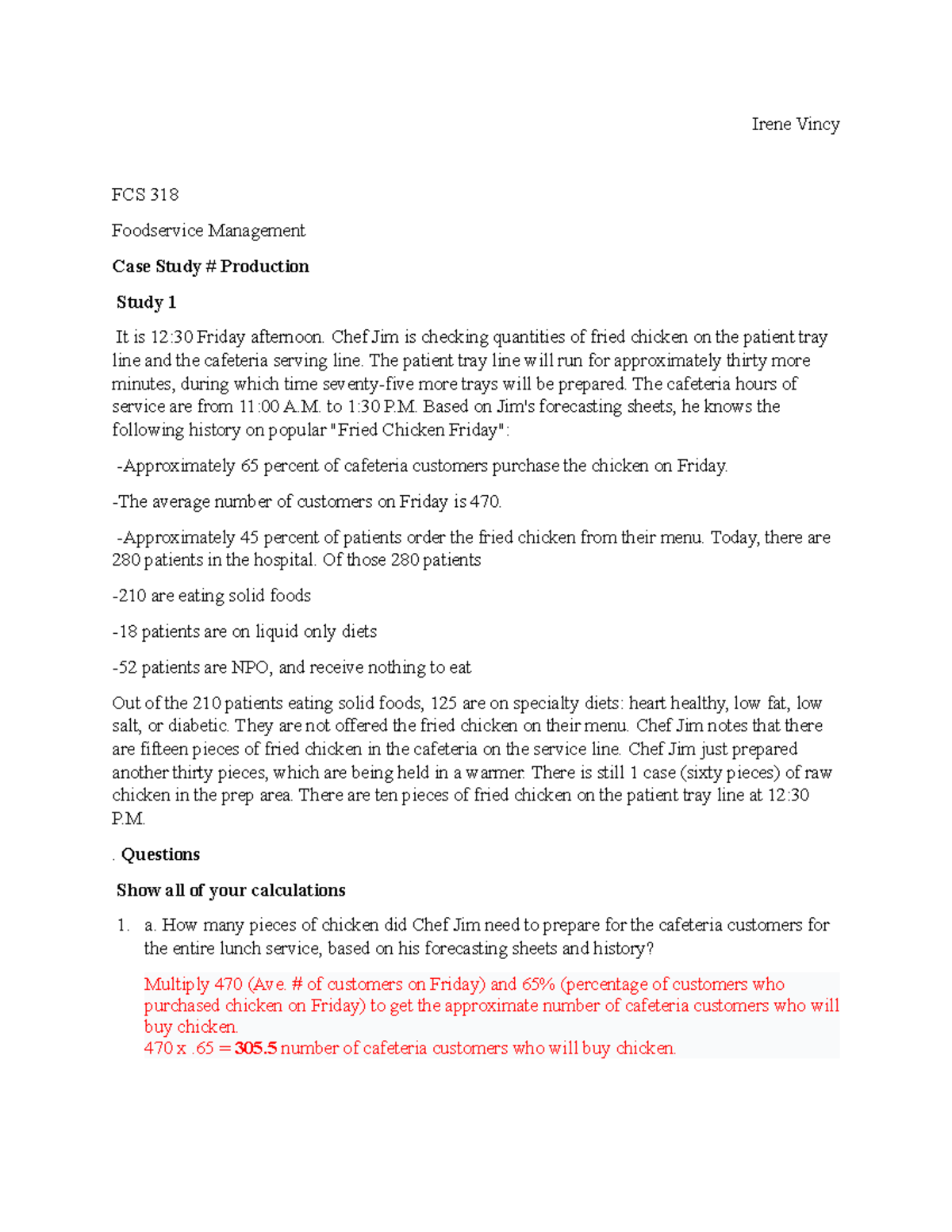 Case study 2, FCS 318 - case studies home work of FCS 318 - Irene Vincy ...