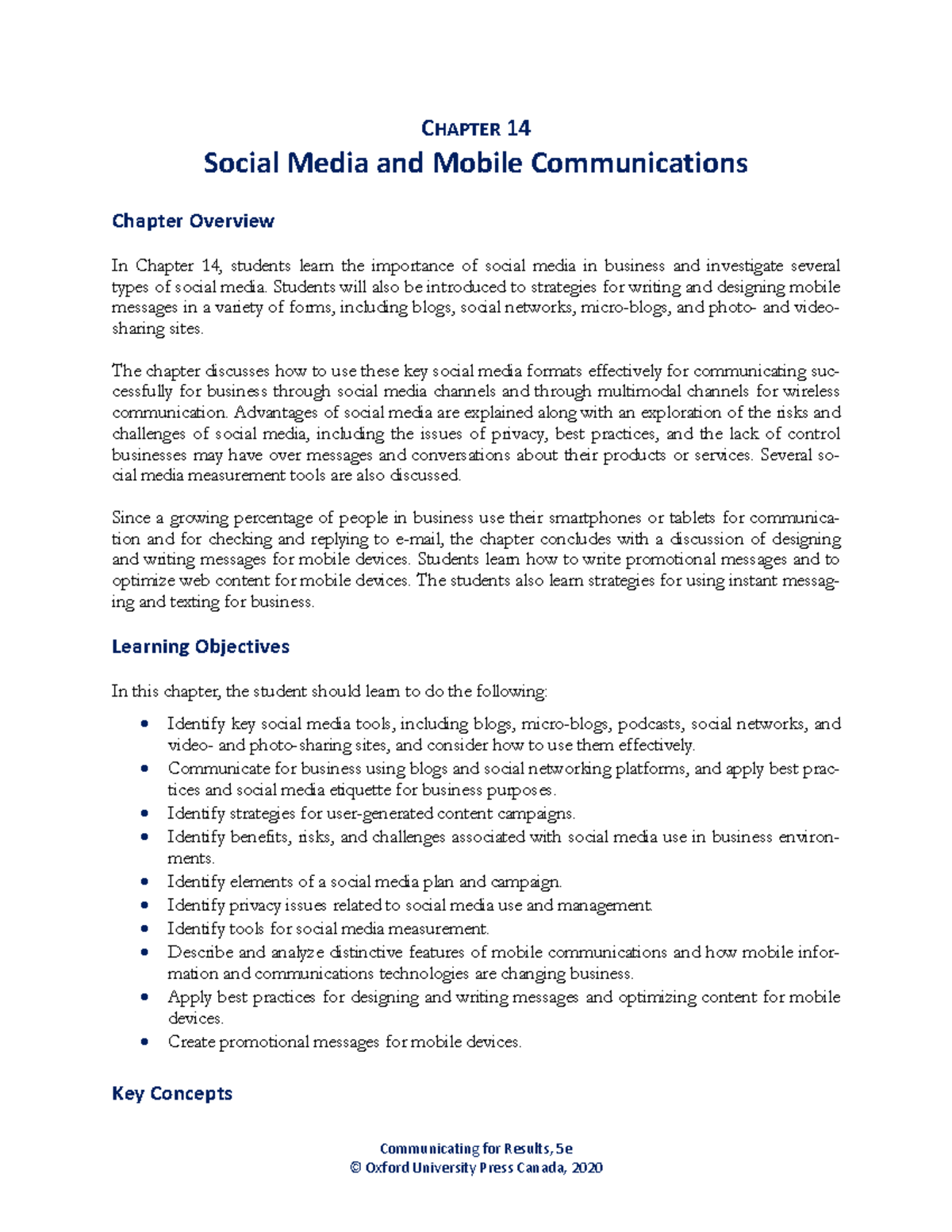 Meyer 5e IM Chapter 14 - PHILIPPE COLAS - Communicating for Results, 5e CHAPTER 14 Social Media ...