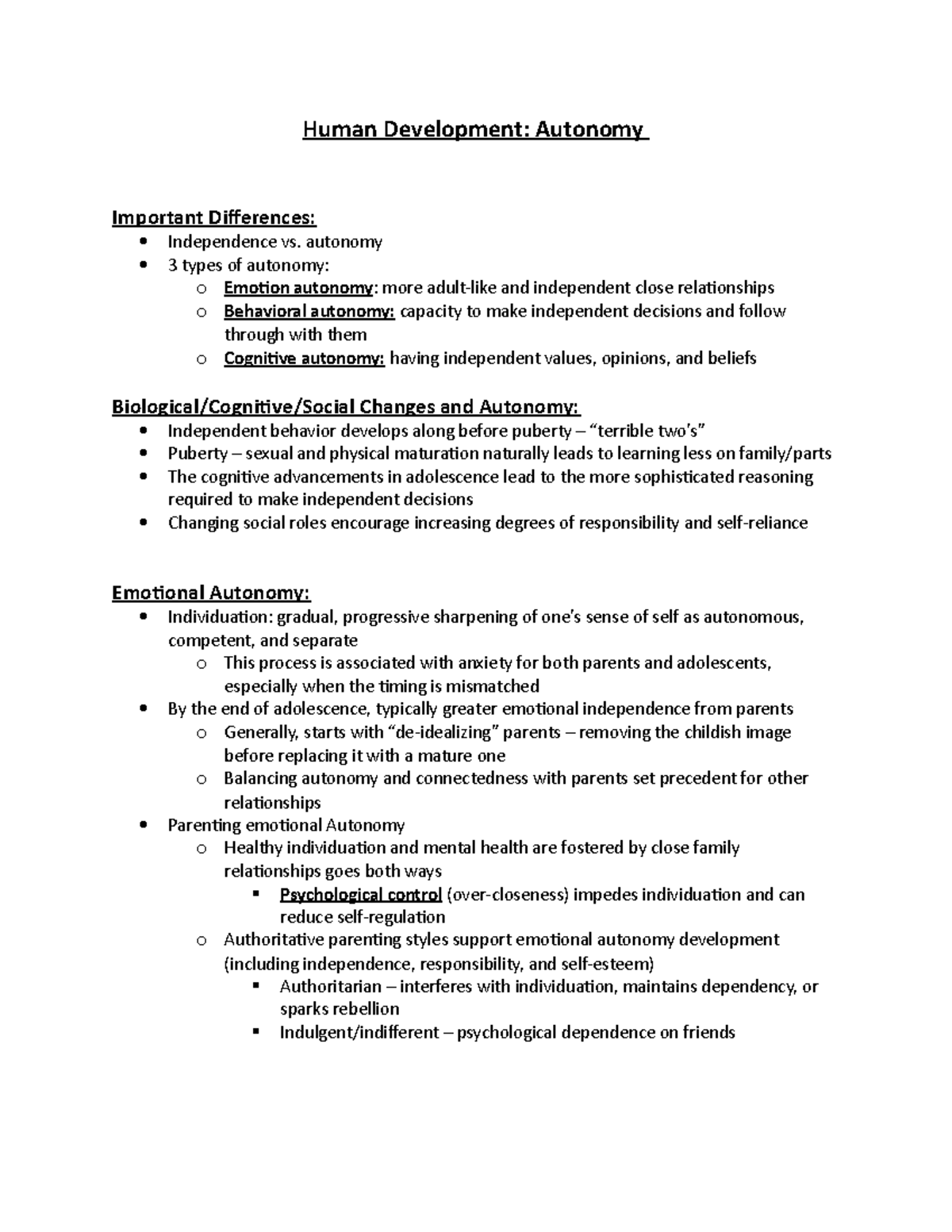 Autonomy - Human Development: Autonomy Important Differences ...