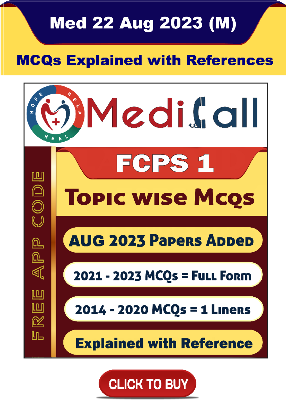 Med 22 Aug 2023 (M) - MediCall fcps1 past papers medicine 2 - Med 22 ...