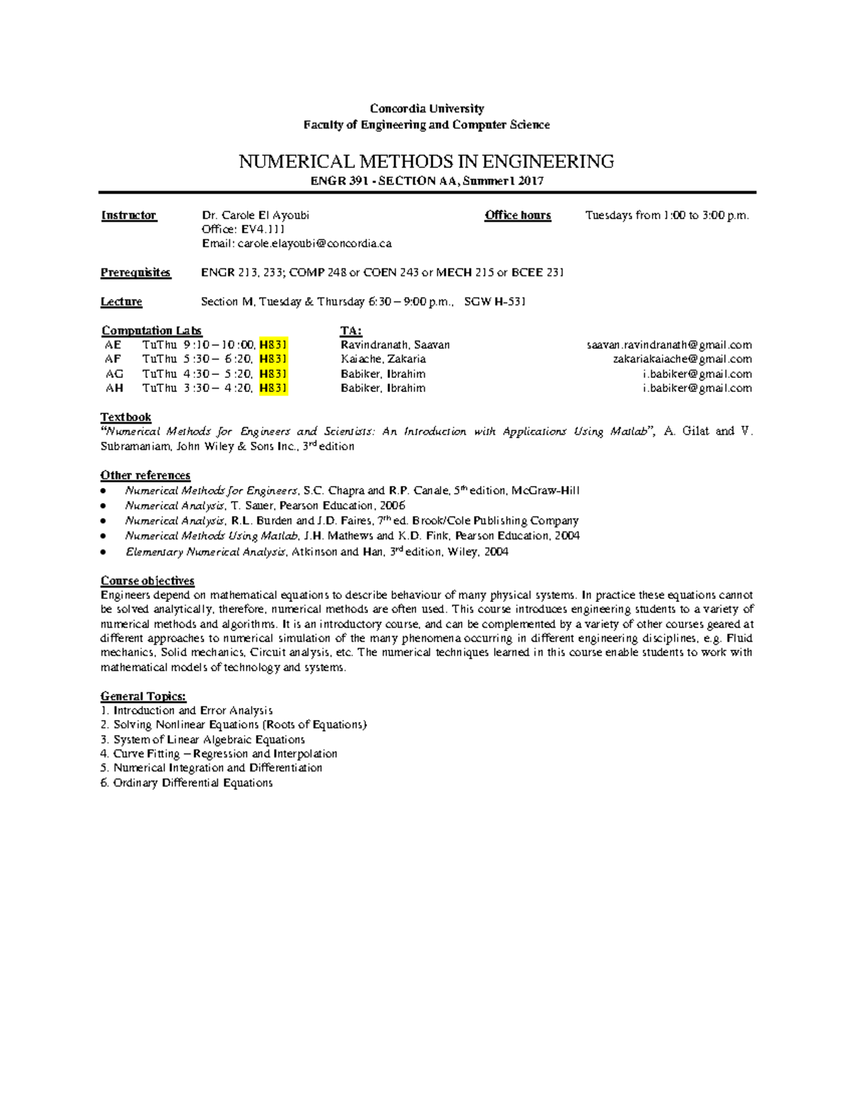 ENGR 391 Outline S17 - Concordia University Faculty of Engineering and Computer Science ...
