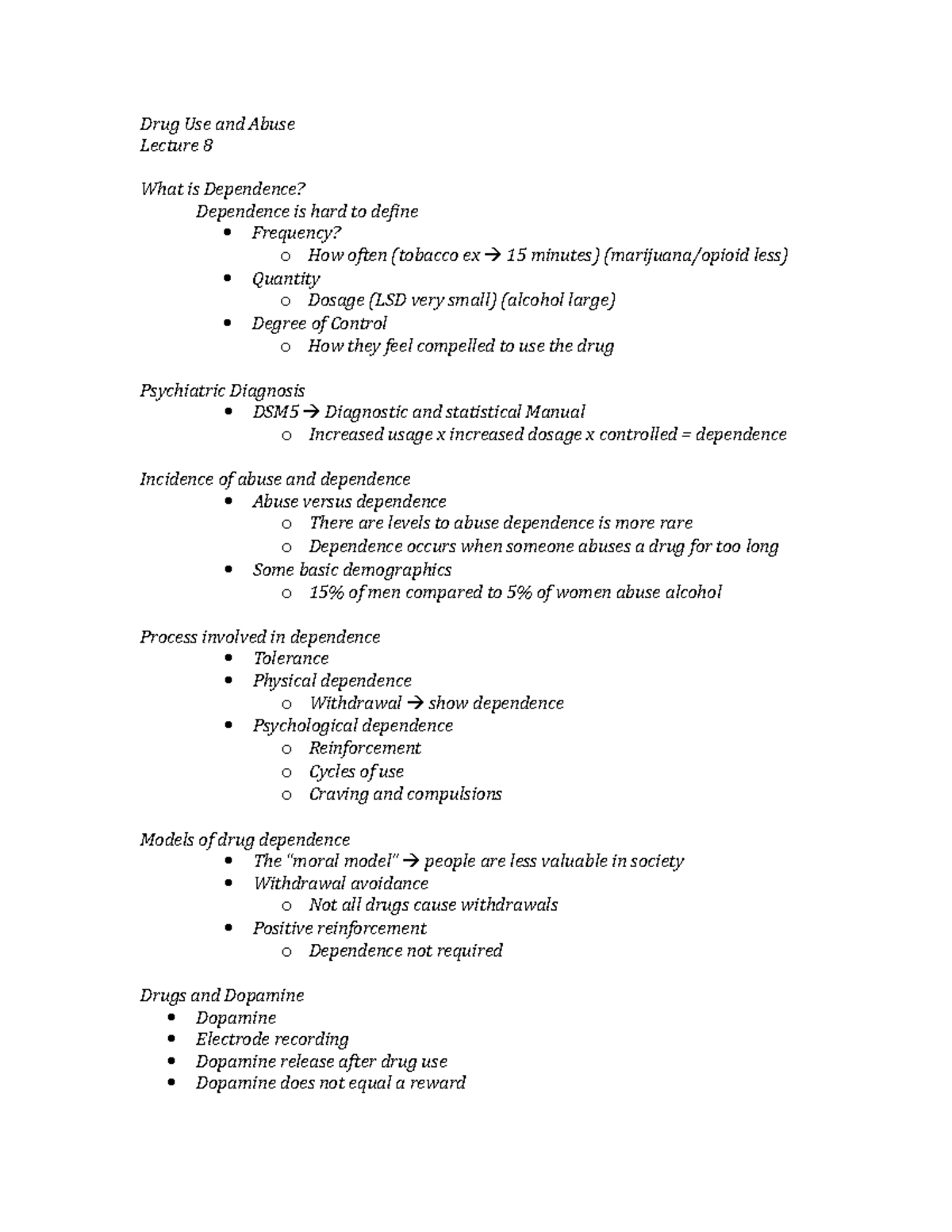 Drug Use and Abuse Lecture 8 - Drug Use and Abuse Lecture 8 What is ...