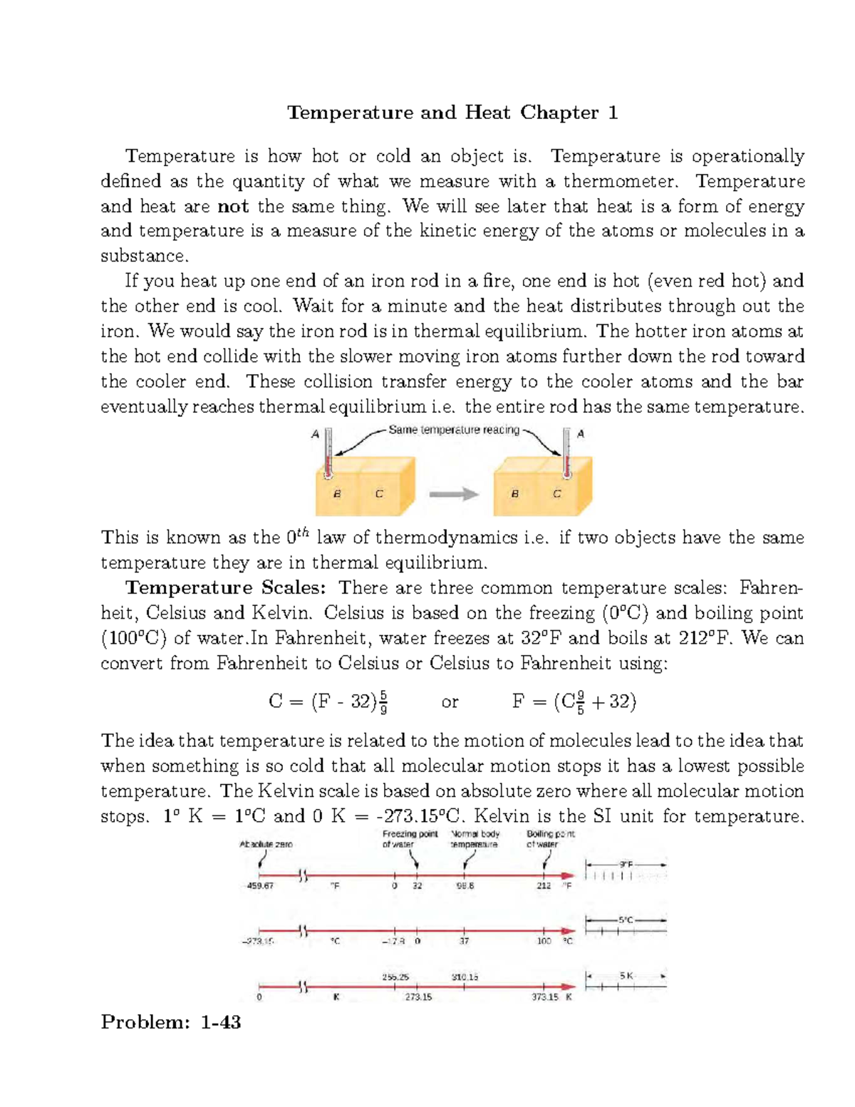 HEAT AND Temperature - Summary Chemistry - Temperature and Heat Chapter 1 Temperature is how hot ...