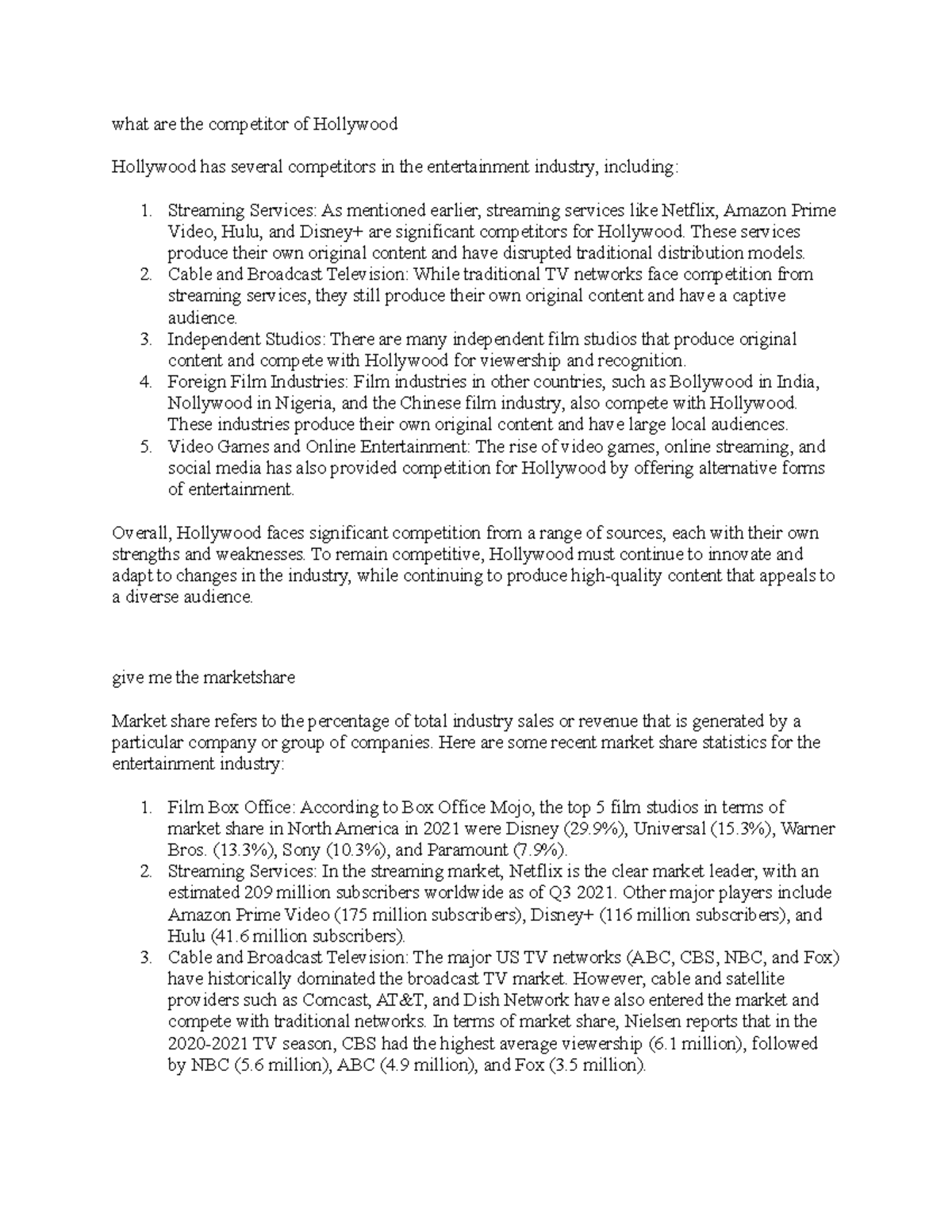 Hollywood competitor - fukjm - what are the competitor of Hollywood ...