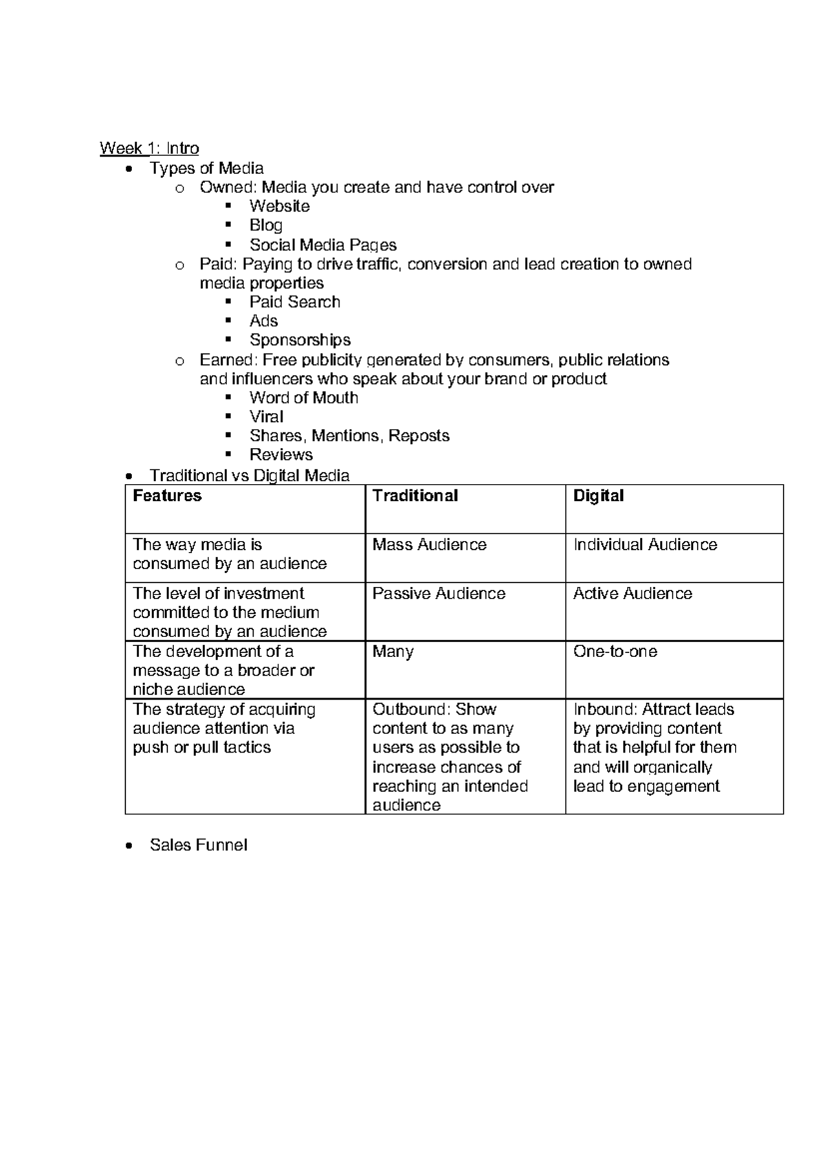 Digital Marketing Notes For Studoco - Week 1: Intro - Types of Media o ...