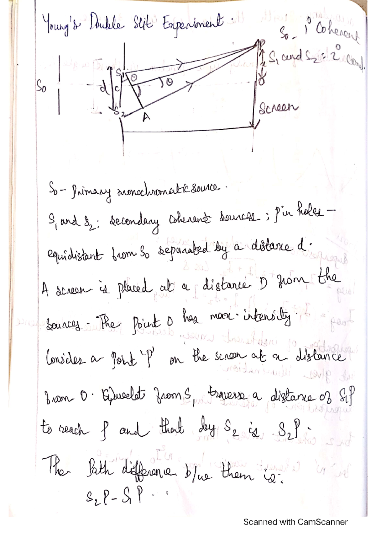 Youngs double slit - Bsc Physics - Studocu