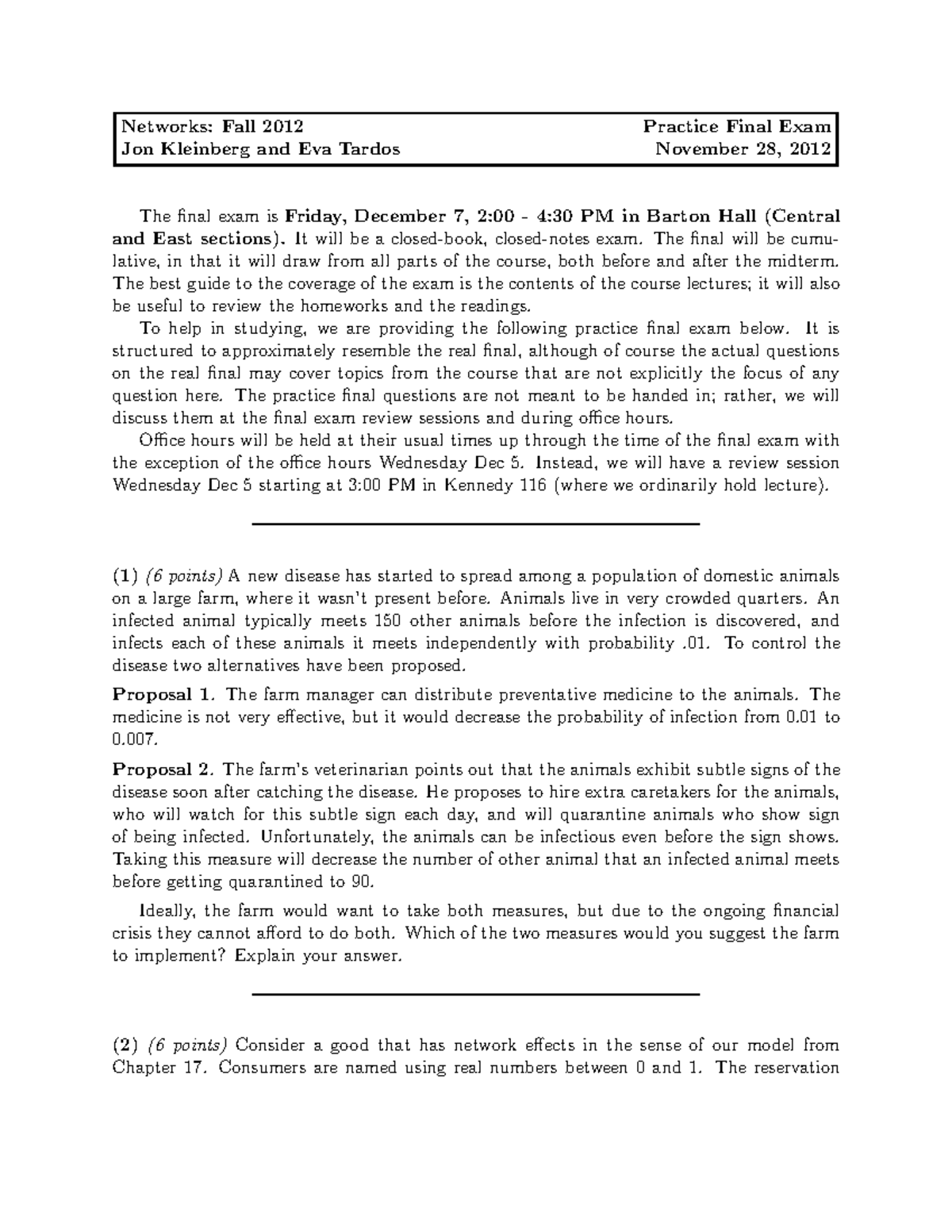 Practice-final - Practice final - CS 2850 - Cornell - Studocu