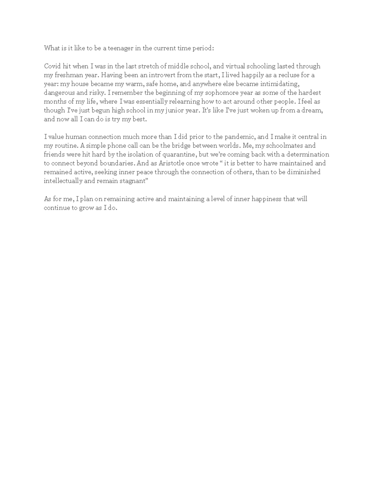 Narrative honors - narrarive essay - What is it like to be a teenager ...