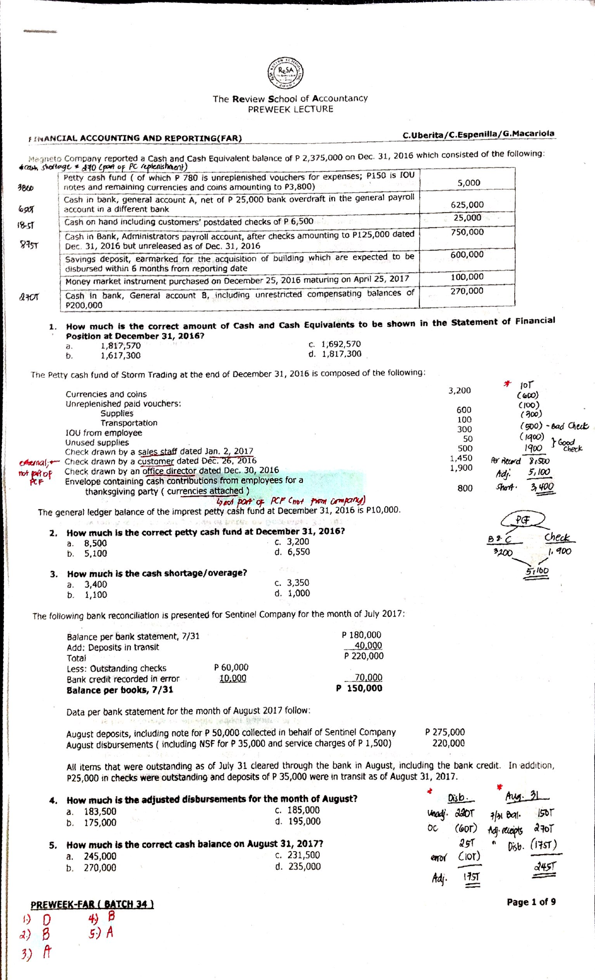 Intermediate Accounting Practice Problems - Solutions - Accountancy - Xavier - Studocu