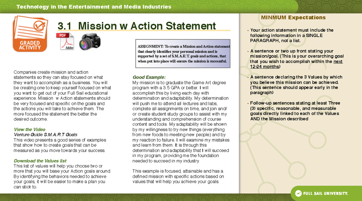 Mission statement - MINMUM Expectations Minimum Requirements Companies ...