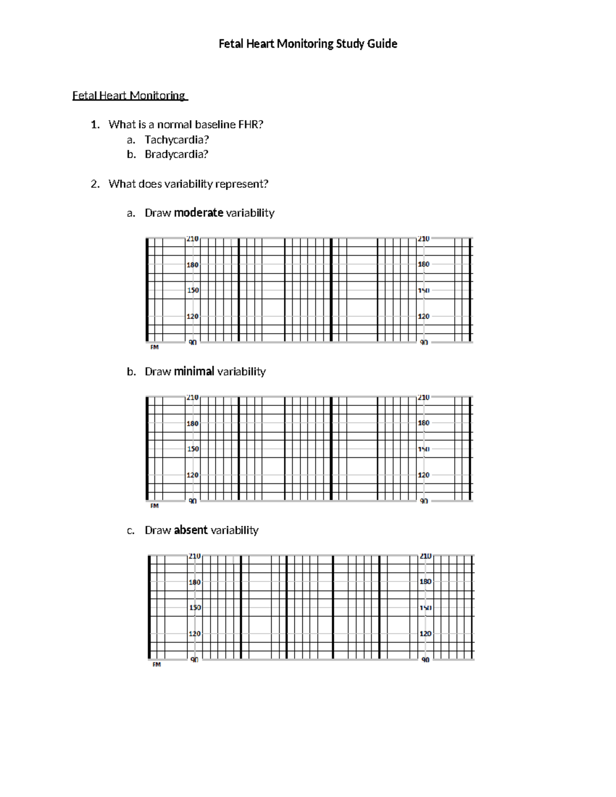 FHM Study Guide - Fetal Heart Monitoring Study Guide Fetal Heart ...