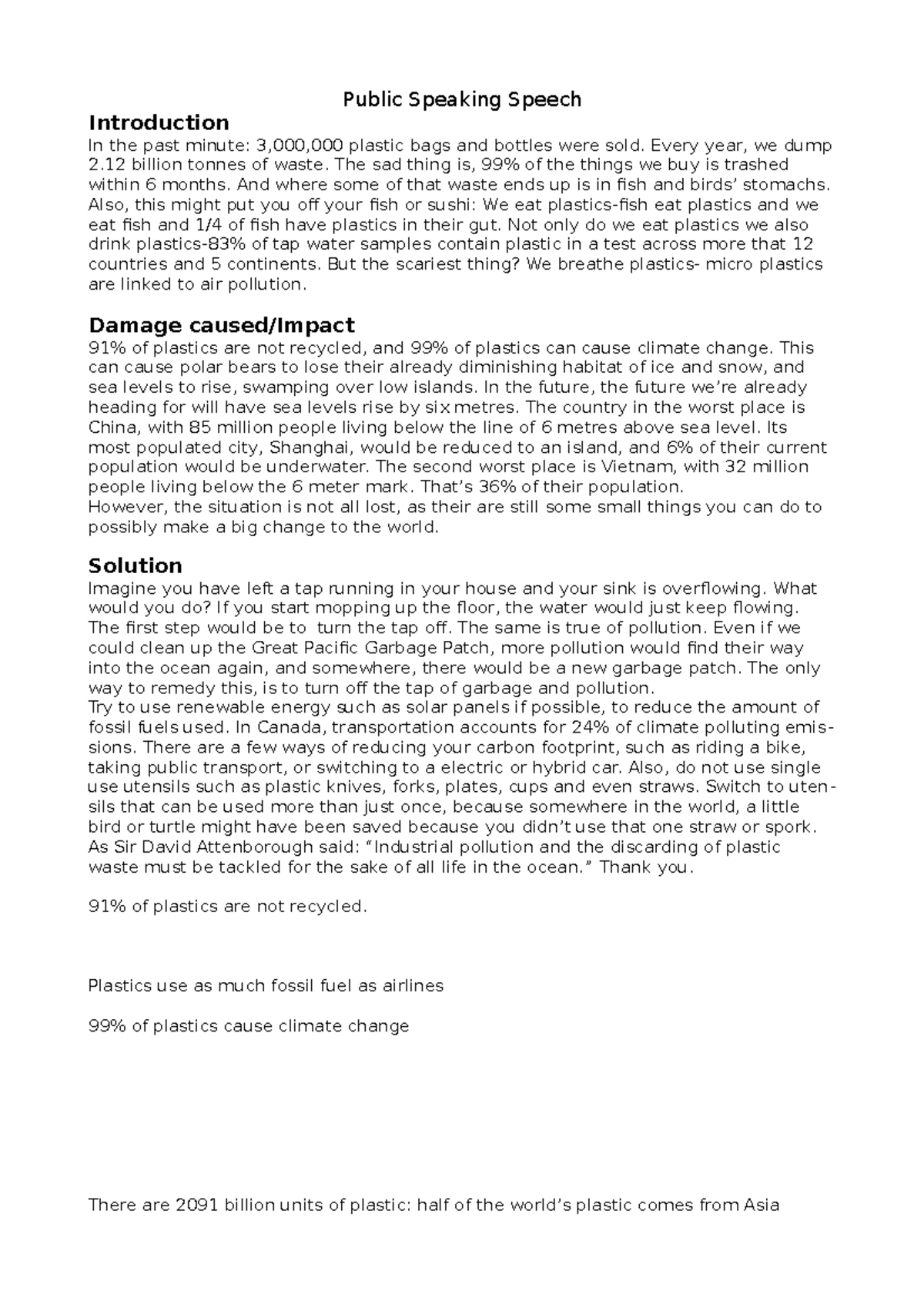 2019 0814 Pollution Public Speaking - Public Speaking Speech ...