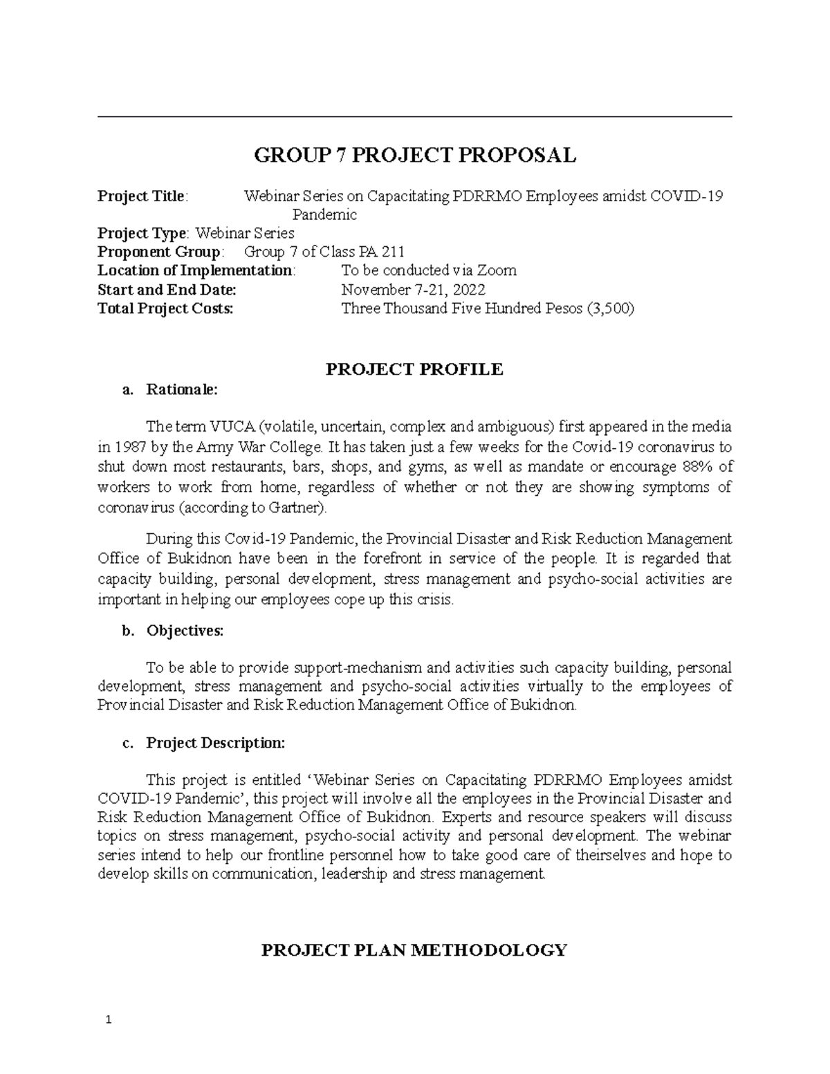 Group 7 Project Proposal Handout - GROUP 7 PROJECT PROPOSAL Project ...