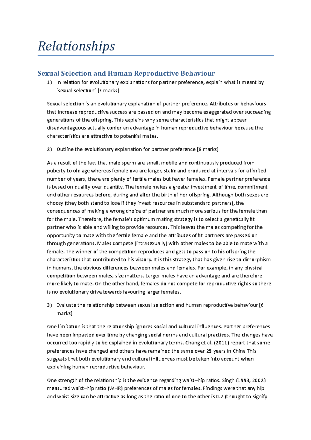 Relationships - Eert - Relationships Sexual Selection and Human ...