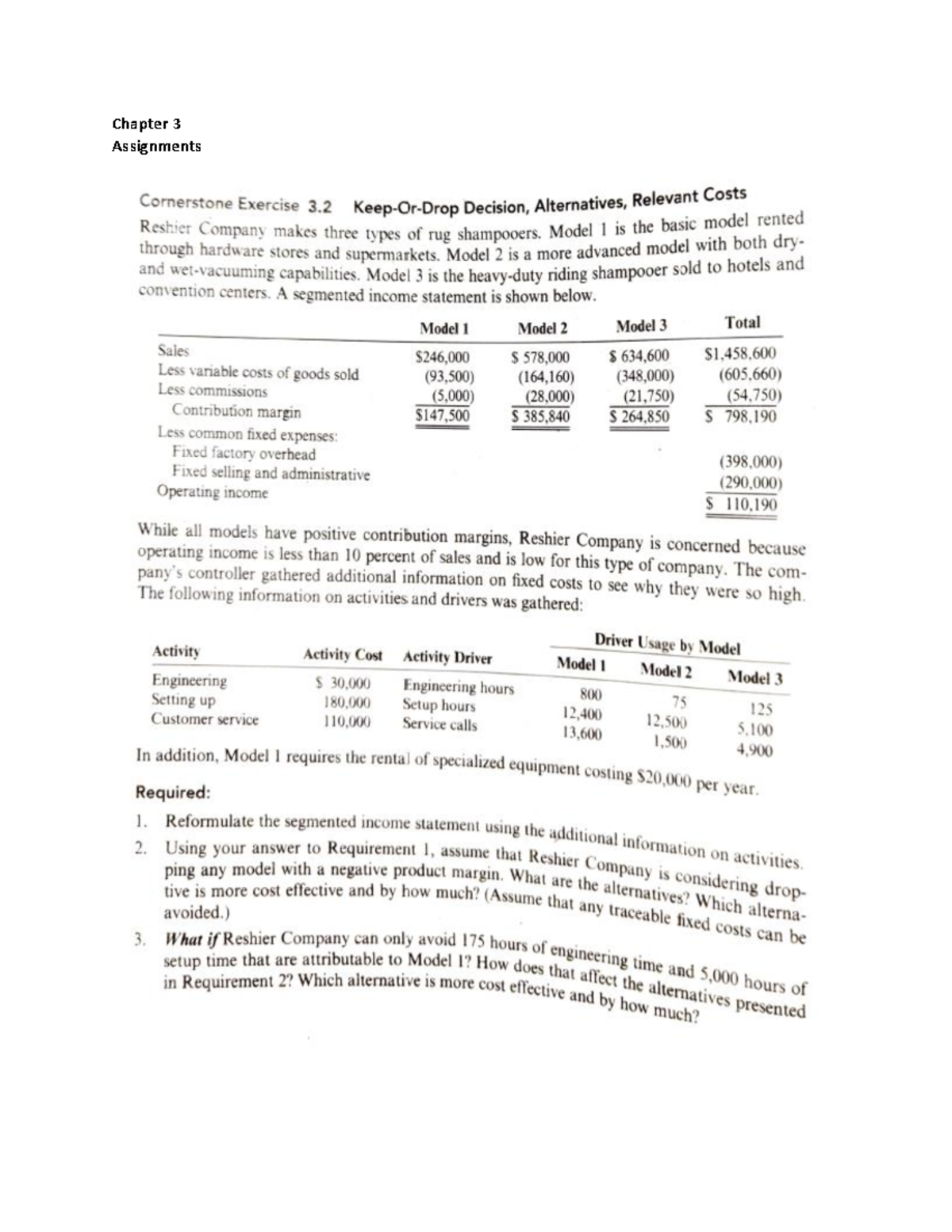 Activity Resource usage Model Assignment fc9da06c964feb81e9b8f16b4dac3654 - Accountancy - Studocu