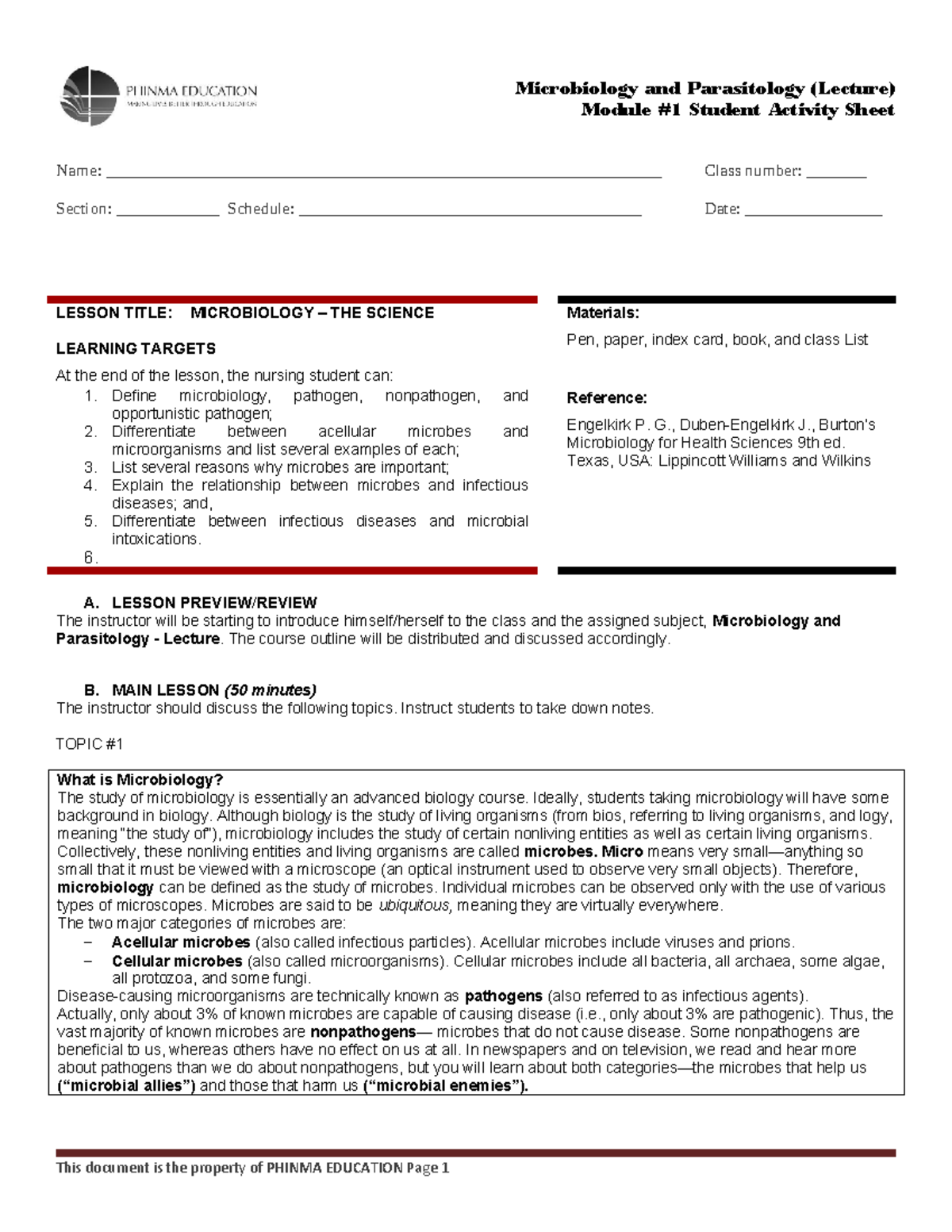 HES007 Lec Session #1 SAS - Module #1 Student Activity Sheet Name: - Studocu