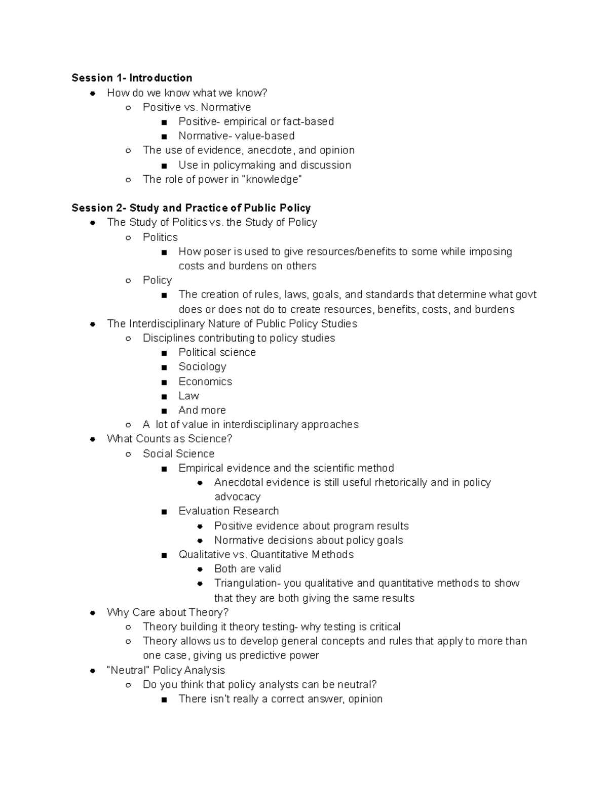 PA460 Notes Exam 1 Session 1 Introduction How Do We Know What We pa460-notes-exam-1-session-1-introduction-how-do-we-know-what-we