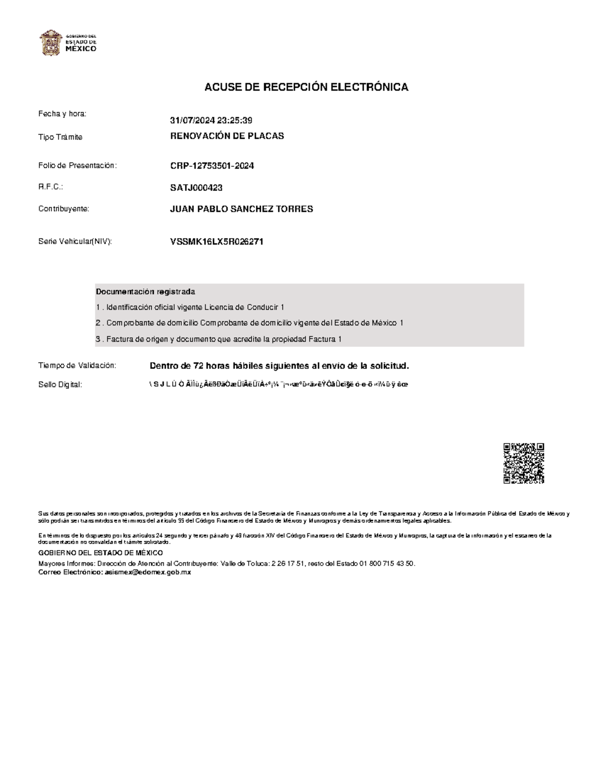 CRP-12753501-2024 - jjjj - ACUSE DE RECEPCIÓN ELECTRÓNICA Fecha y hora ...