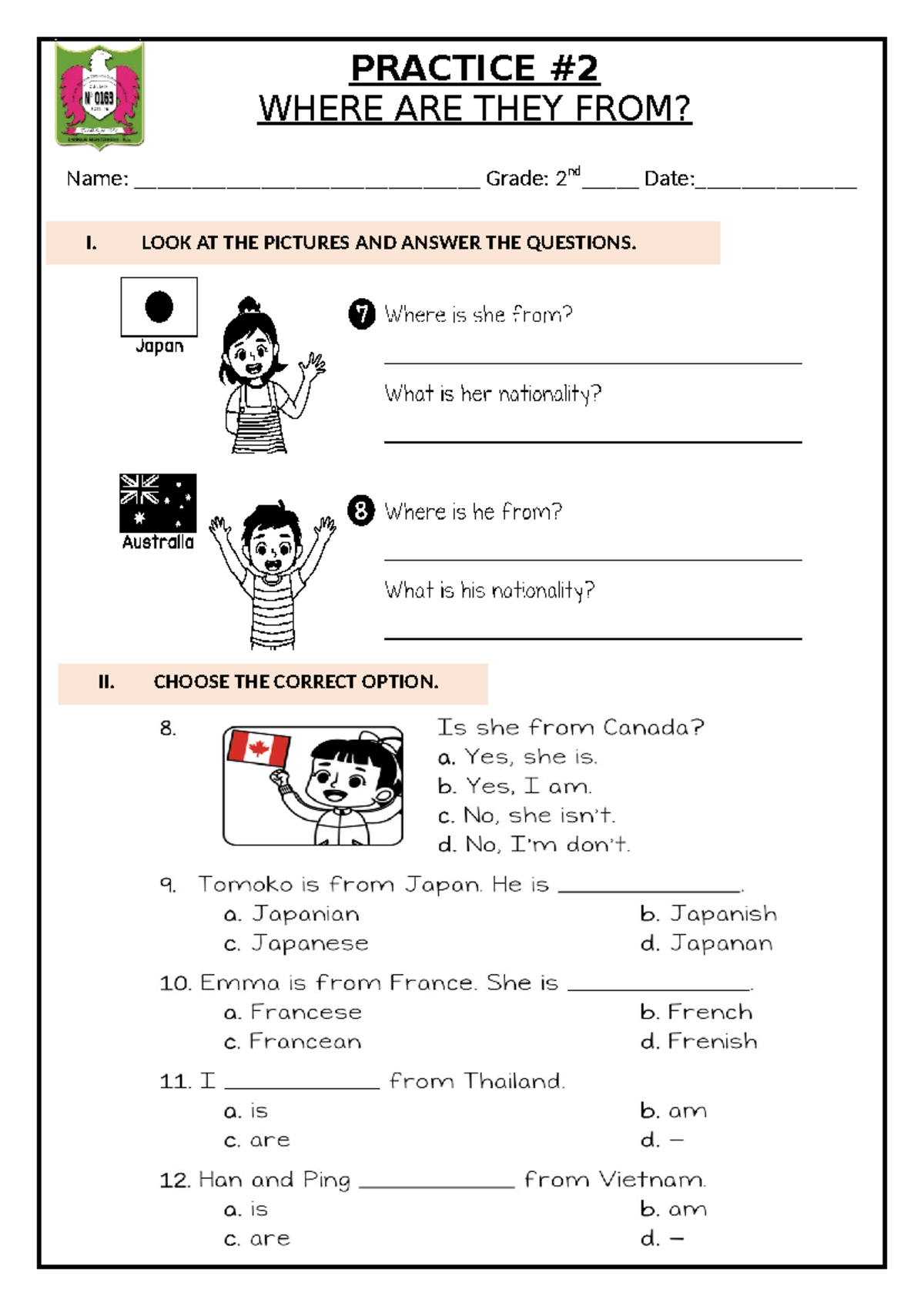 Practice 2 - Where ARE THEY FROM - Casos integradores 2 - PRACTICE ...