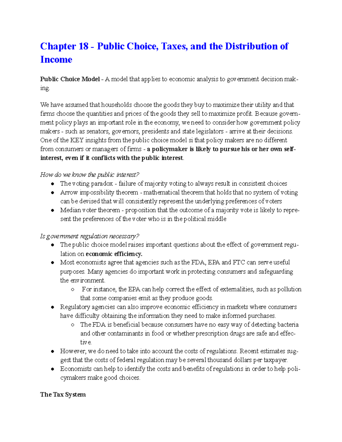 Ch 18-20 - principles of economics textbook notes and Lecture notes ...